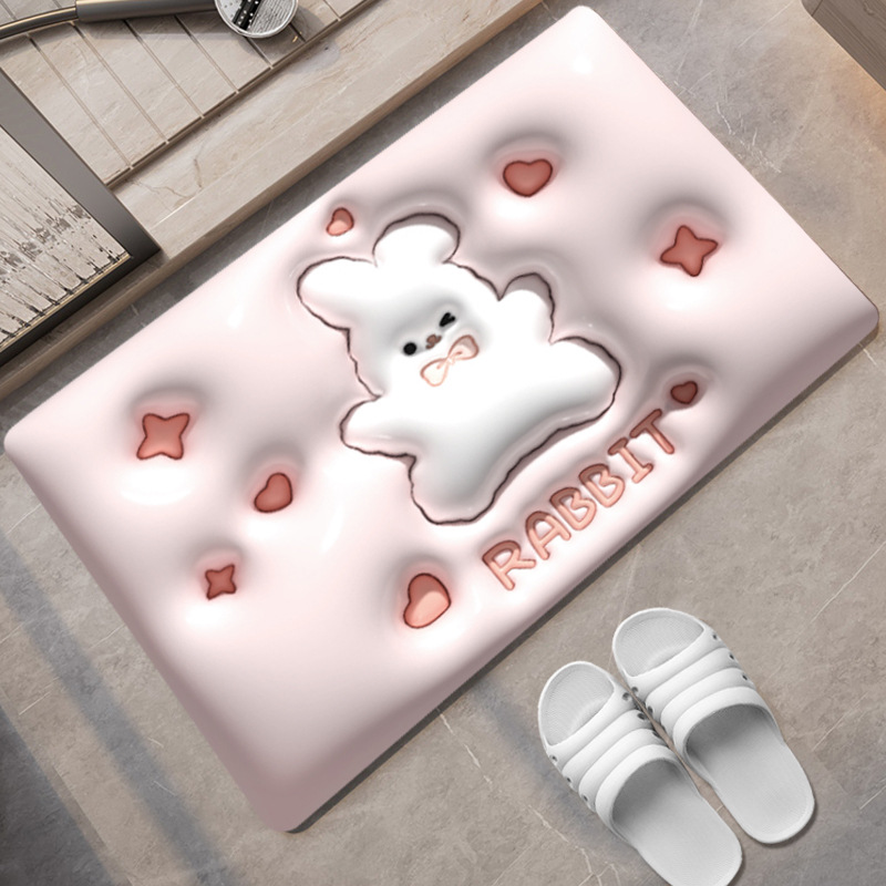 3D Visual Bath Mat Rabbit Pattern - Tomatgo