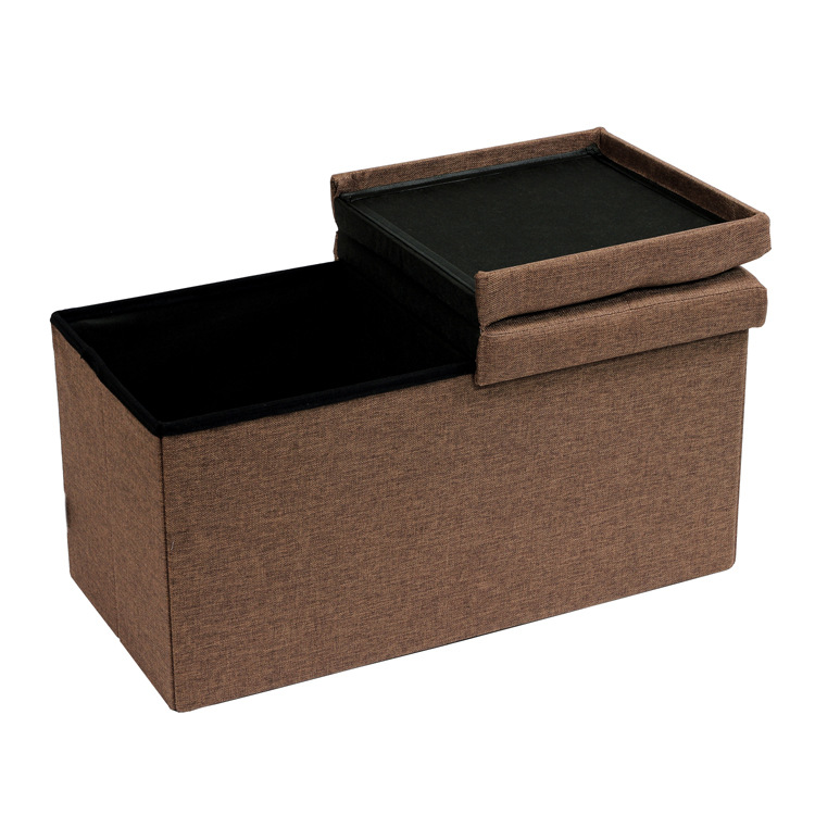 Folding Storage Chest with Flip-Up Lid, Gray - Tomatgo