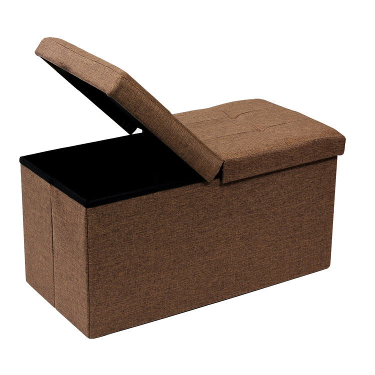 Folding Storage Chest with Flip-Up Lid, Gray - Tomatgo